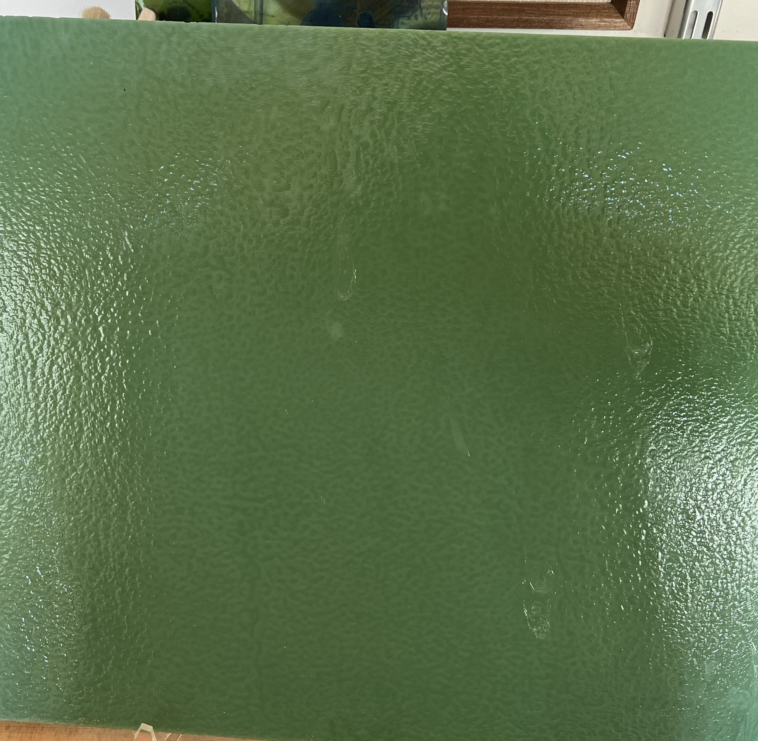 Olive Green Stained Sheet Glass Bullseye COE 90 Opaque Fusible Mosaic ...