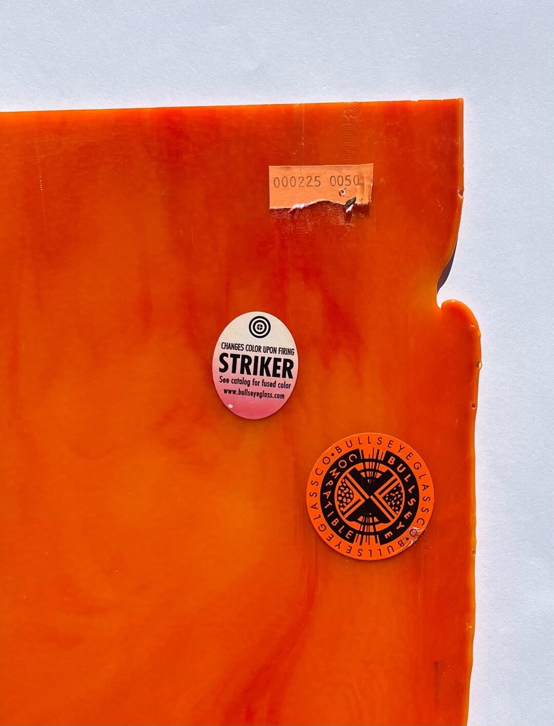 Orange Striker Thin Glass Opaque Bullseye 2 Mm 90 COE Stained Glass ...