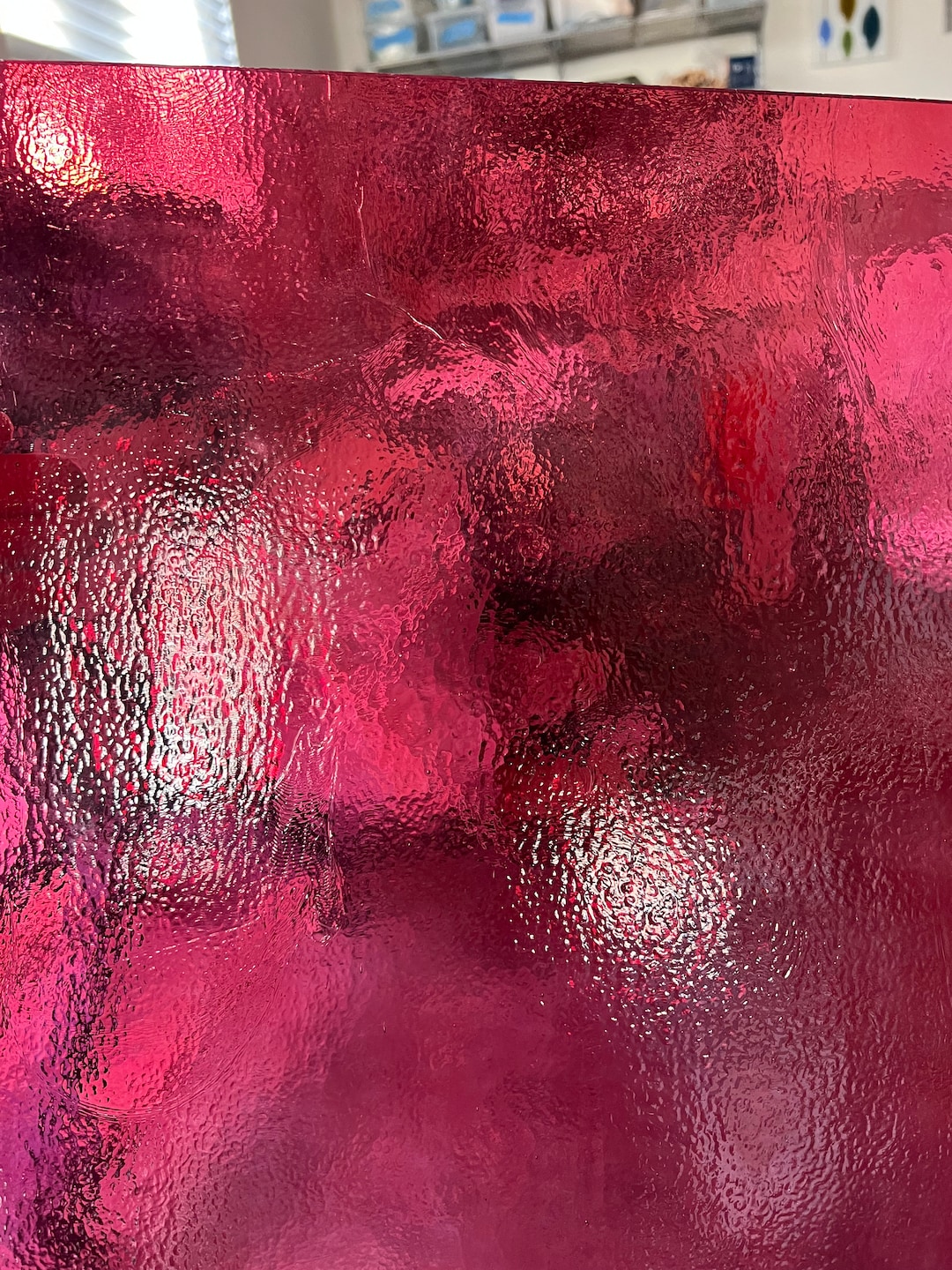 Cranberry Pink Glass Bullseye Transparent Fusible or Stained Glass ...