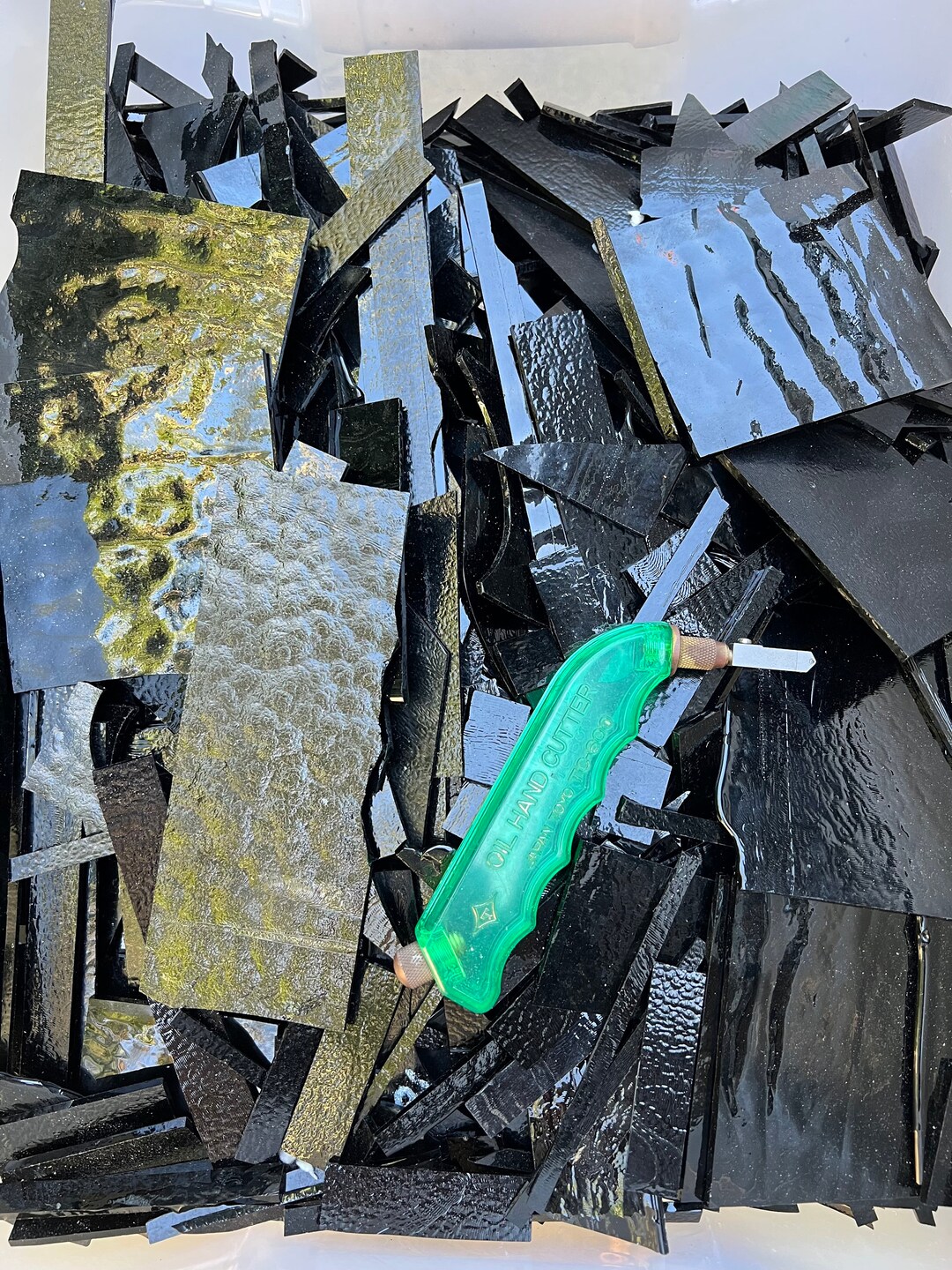 Black Scrap Glass Bullseye Art Glass COE 90 Fusible Stained Glass 1 ...