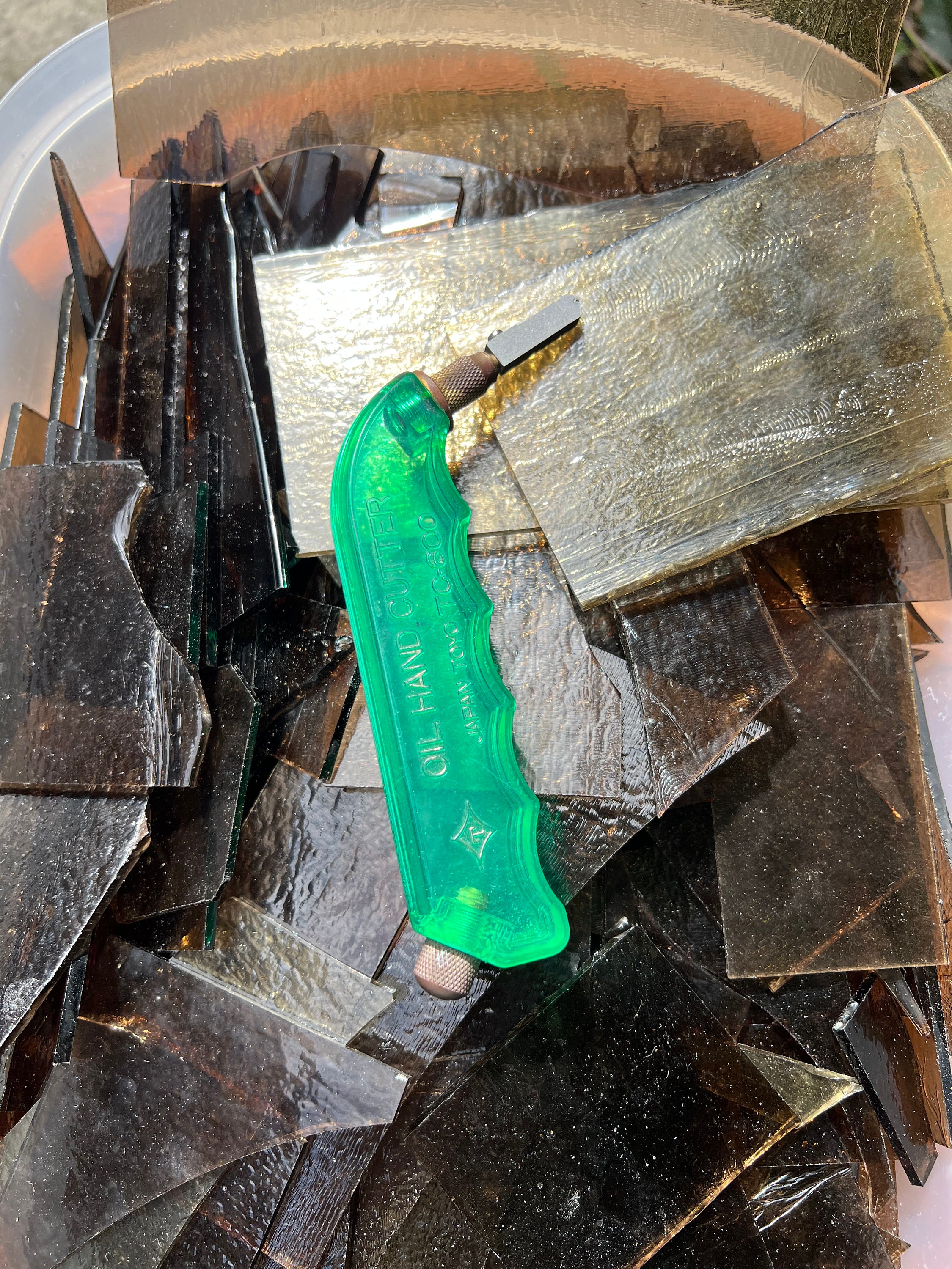 Bronze Scrap Glass Bullseye Transparent 90 COE Fusing Mosaic - Etsy