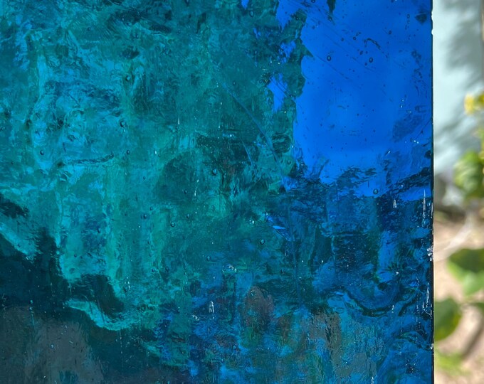 Dark Turquoise Blue Kokomo Ripple Sheet Stained Art Glass Mosaic - Etsy