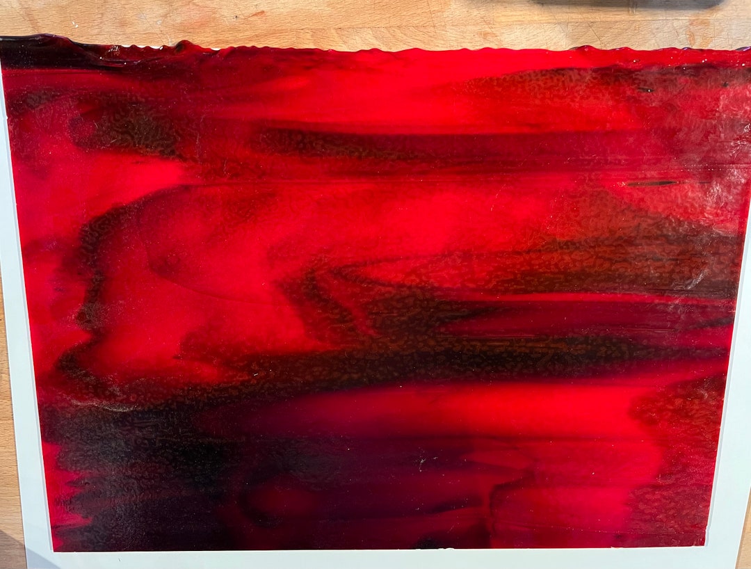 Red and Brown Wispy Stained Sheet Glass 96 COE - Etsy