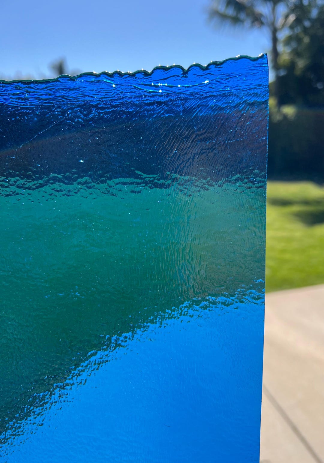 True Blue Glass Bullseye 90 COE Transparent Fusible Sheet or Stained ...