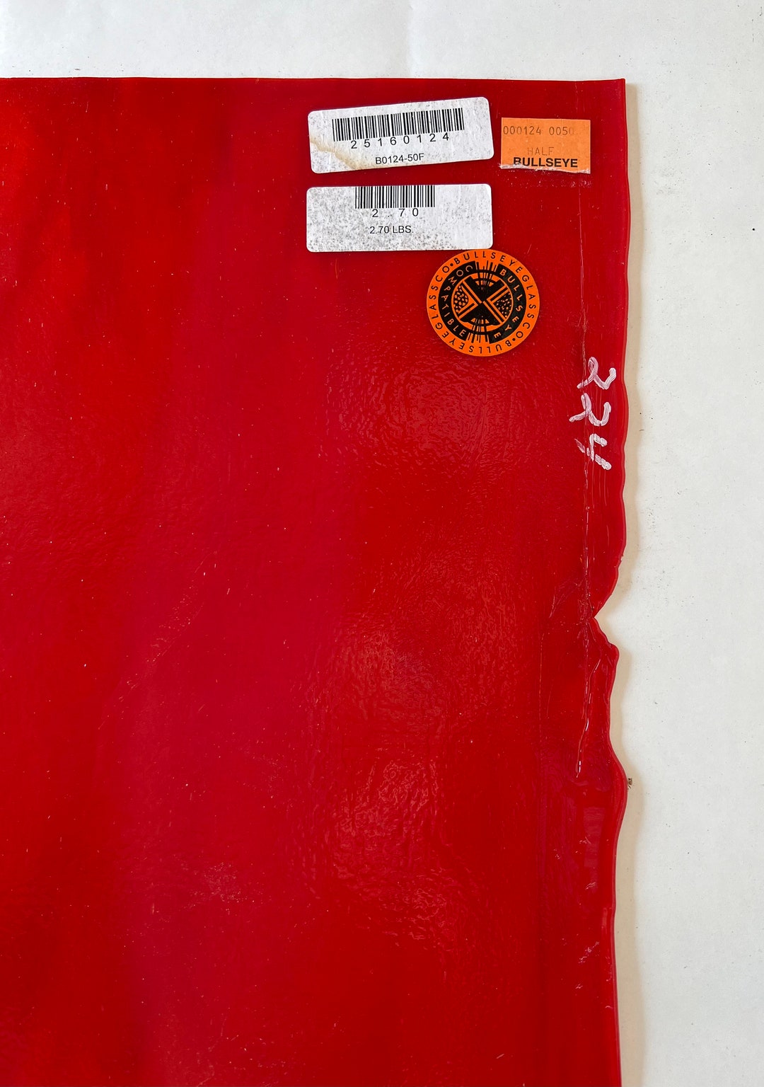 Red Opaque Thin Glass Bullseye 2 Mm 90 COE Opaque Sheet Fusible or ...