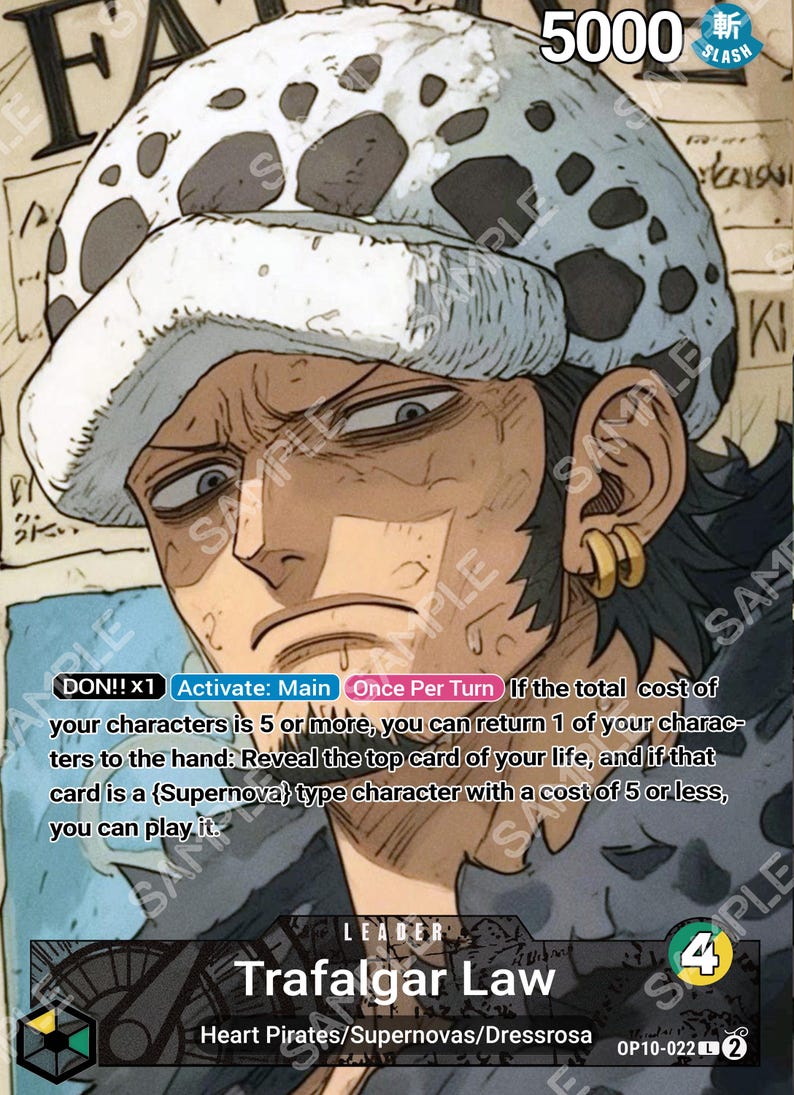 One Piece TCG Custom Leader!! Trafalgar Law (various Models) - Etsy