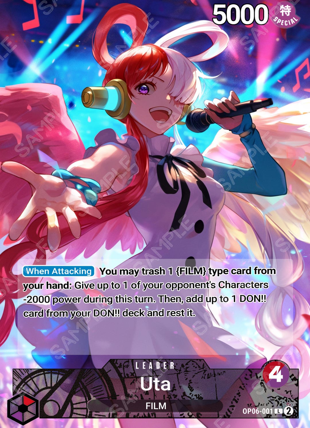 One Piece TCG Custom Leader!! Uta Red/purple - Etsy