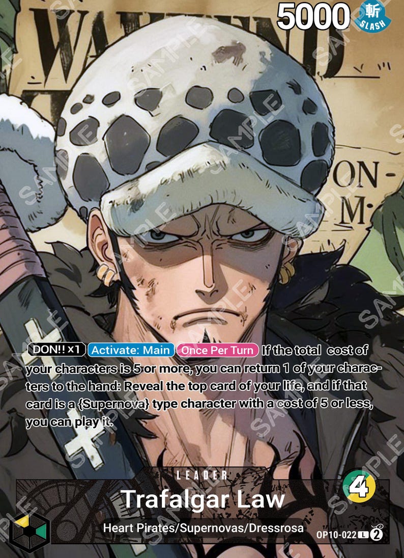 One Piece TCG Custom Leader!! Trafalgar Law (various Models) - Etsy