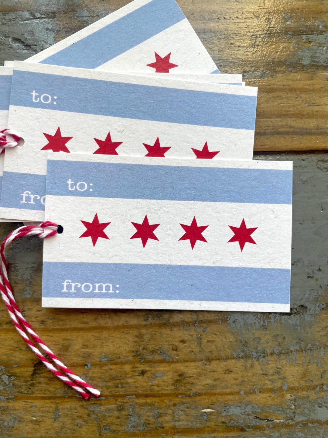 Chicago Flag Gift Tags Paper Tag Pack of 8 - Etsy