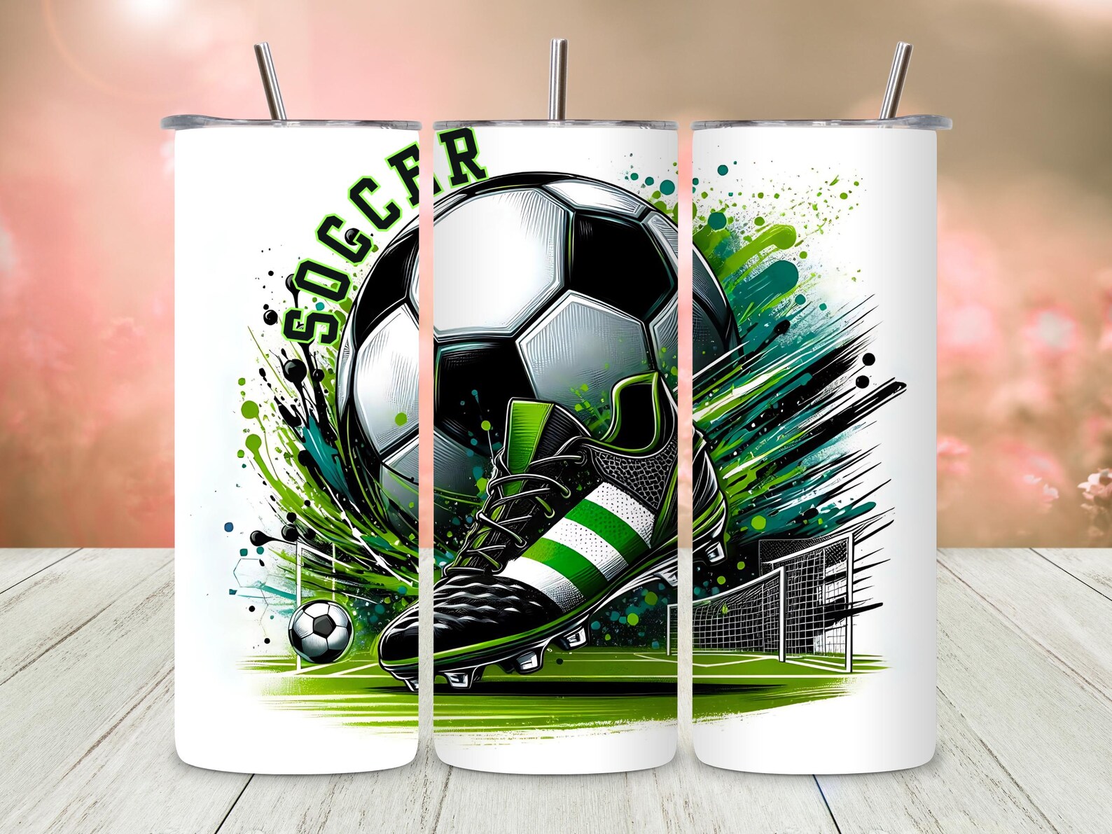 Soccer Tumbler PNG, Sublimation 20 Oz Skinny Wrap, Sports Theme Tumbler ...