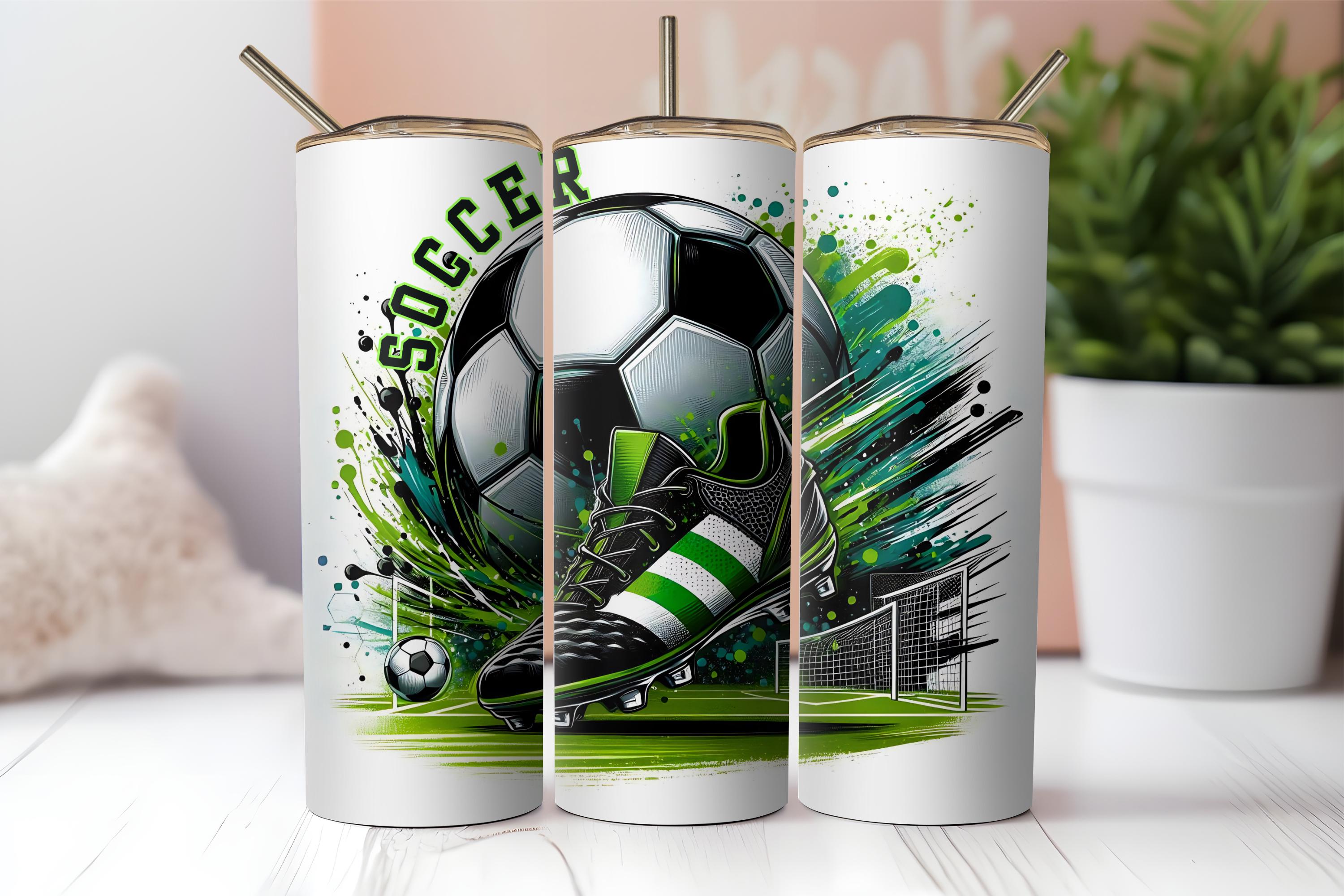 Soccer Tumbler PNG, Sublimation 20 Oz Skinny Wrap, Sports Theme Tumbler ...