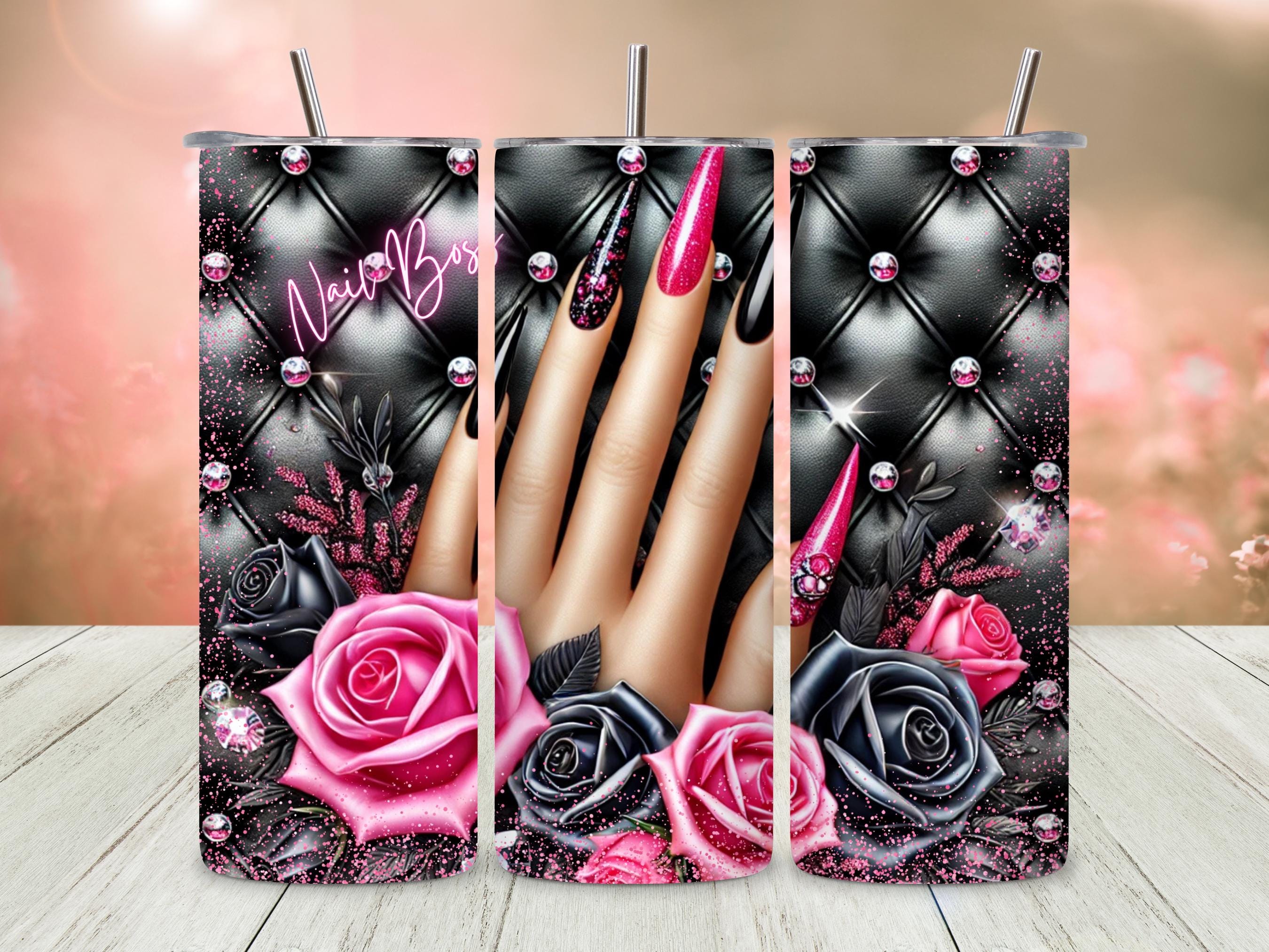 Nail Tech Tumbler Wrap, Nail Artist Sublimation Design PNG, 20oz Skinny ...