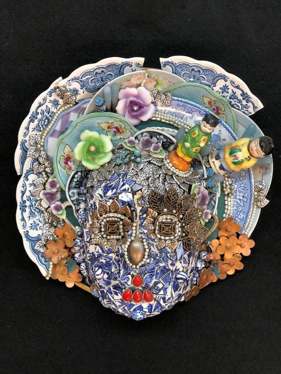 China Muse a whimsical mask hung on the wall as art | Etsy