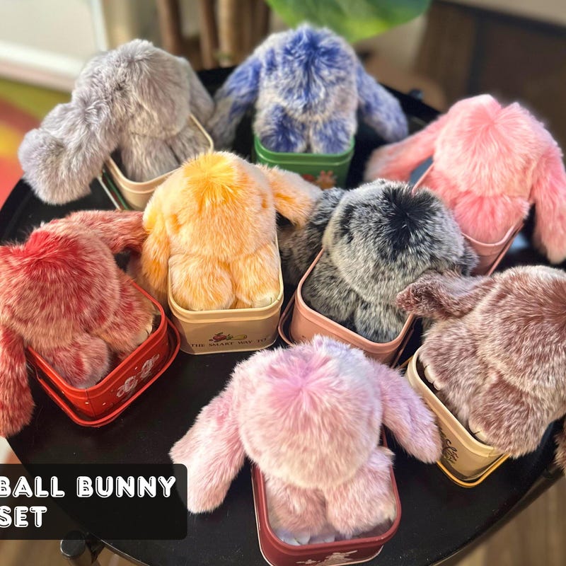 Bunny Fluffy Keychain - Etsy