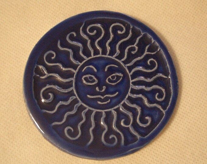 Col - COBALT Blue SUN Tile - Ceramic Mosaic Tile - Etsy