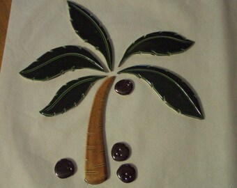 Ceramic Palm Tree Tile - Etsy
