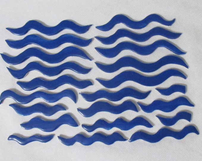 Bl22 - 22 Pc BLUE WAVES - Ceramic Mosaic Tile Set - Etsy