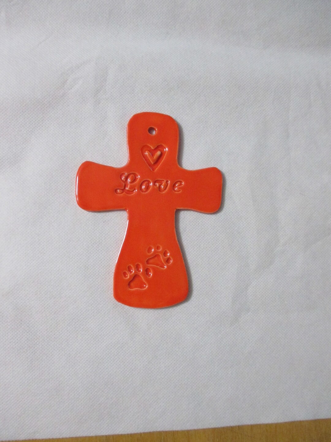 LV4 - Neon Coral LOVE CROSS - Paw Print Cross - Etsy