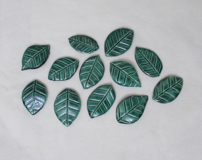 RL - 12 Pc 3-D LEAF TILES - Mosaic Ceramic Tiles - Etsy