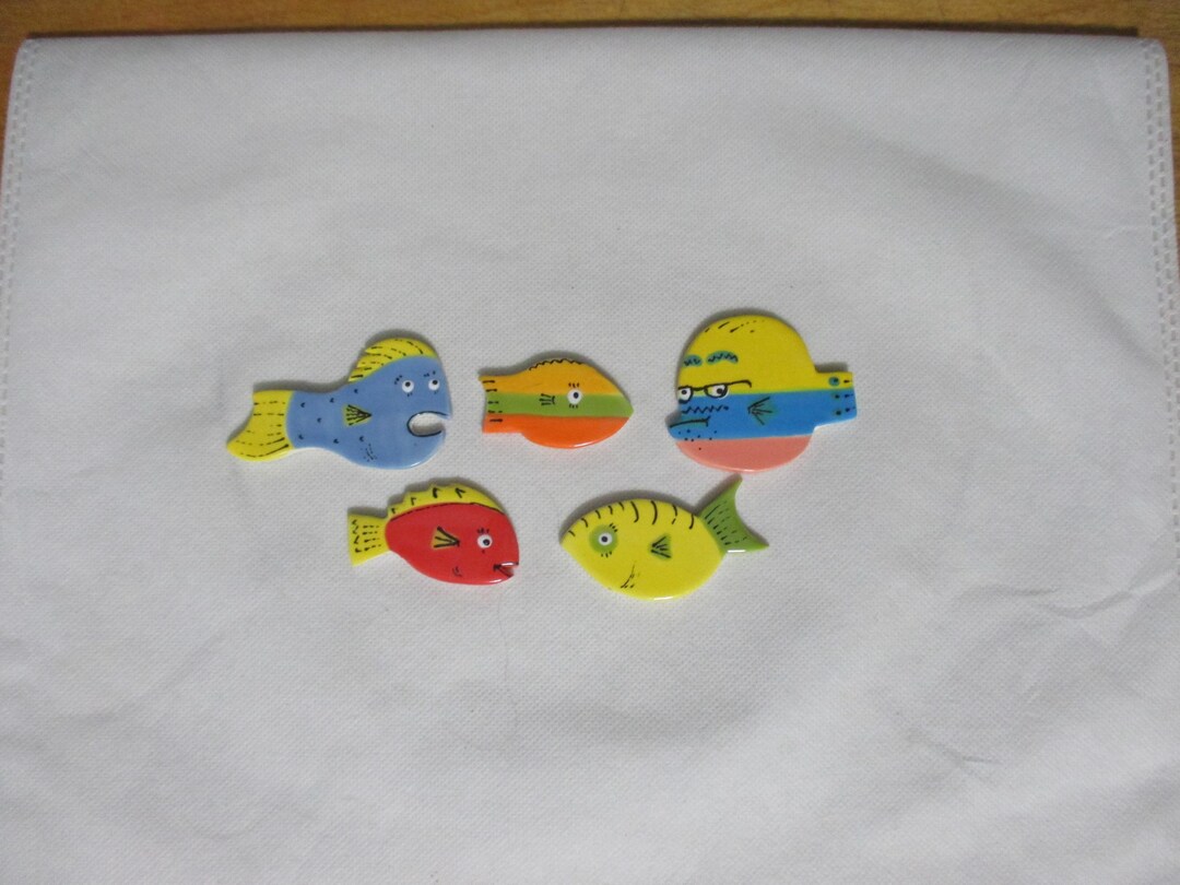 X4 - FUNNY FISH Tiles - Ceramic Mosaic Tiles - Etsy