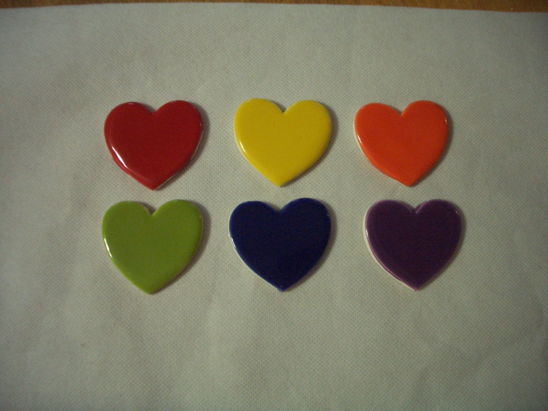RBH2 - RAINBOW HEARTS Tiles - Ceramic Mosaic Tiles - Etsy