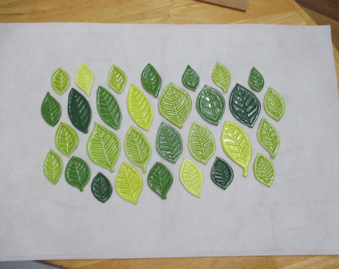 BA30 - GREEN LEAVES - Mosaic Ceramic Tiles - Etsy