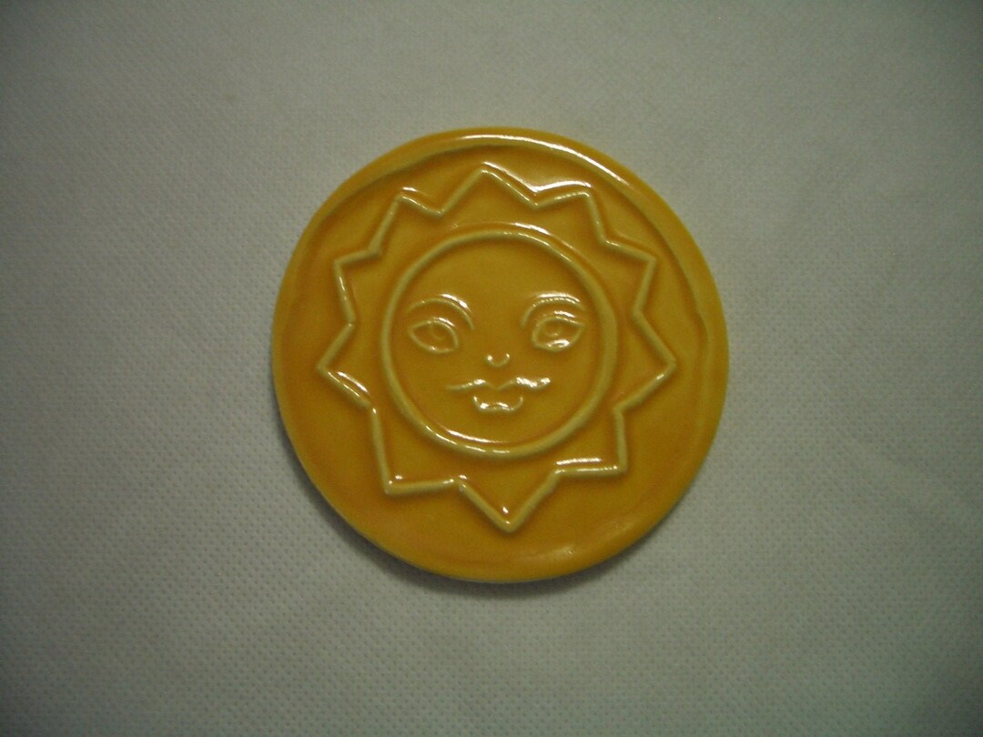 X4 - YELLOW SUN Tile - Ceramic Mosaic Tile - Etsy