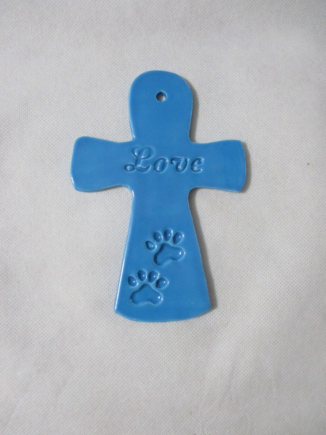 LV2 - BLUE LOVE CROSS - Paw Print Cross - Etsy
