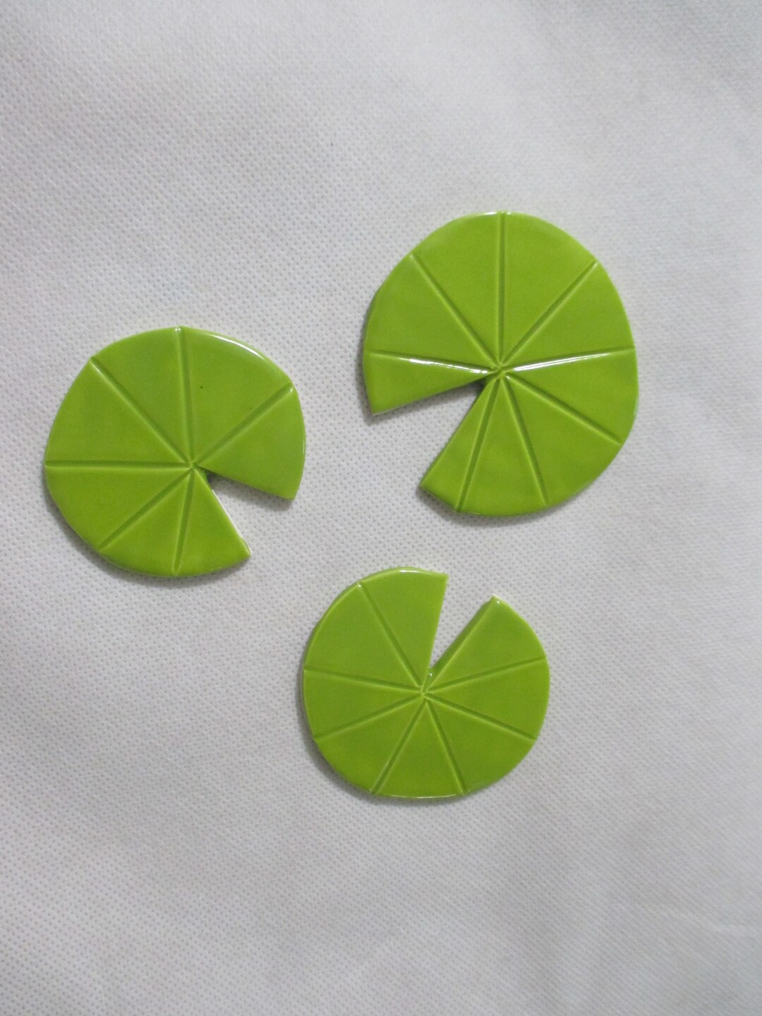 Handmade Ceramic Lily Pad Mosaic Tiles - Set of 3 - Etsy
