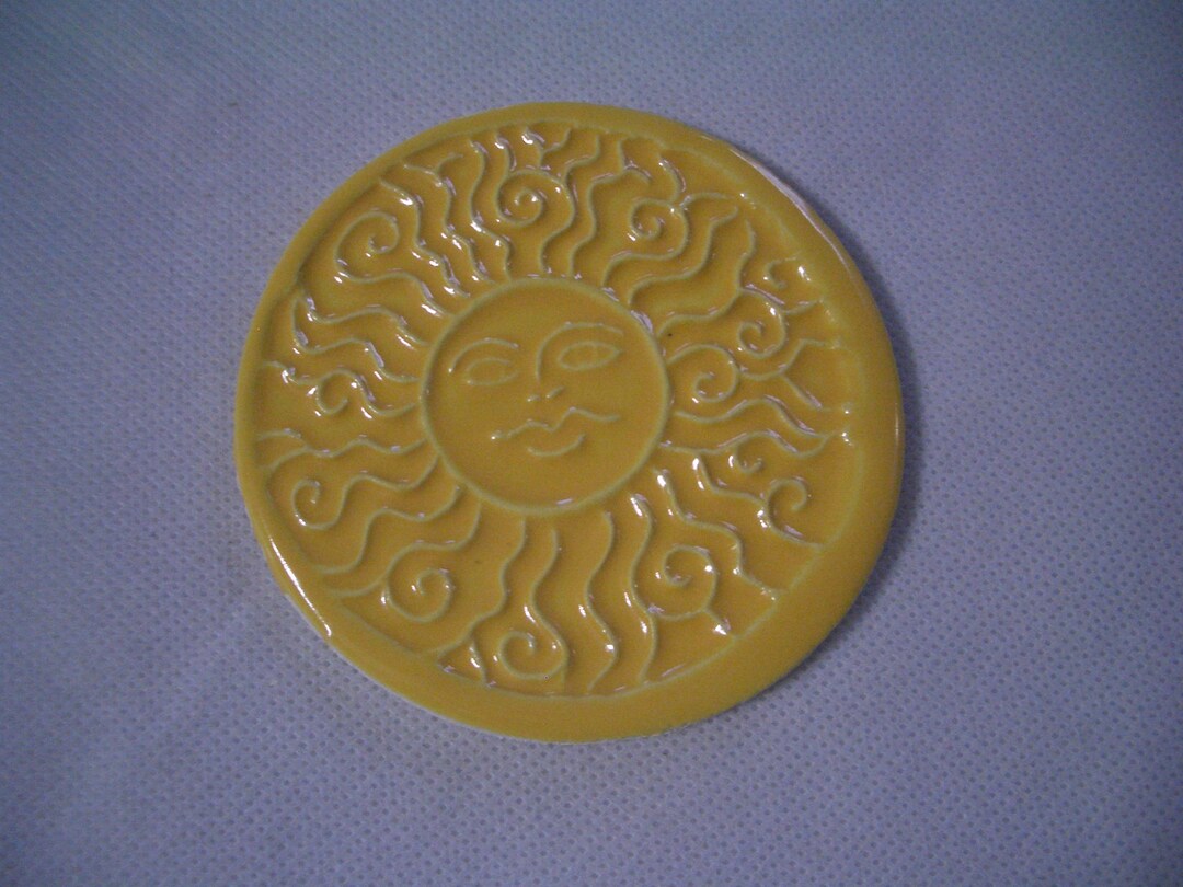 D3 - YELLOW SUN Tile - Ceramic Mosaic Tile - Etsy