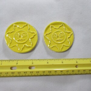 EC - YELLOW SUNS Pair - Ceramic Mosaic Tiles - Etsy