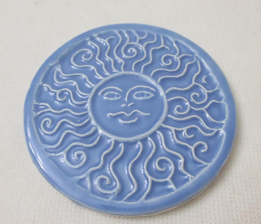 M6 - Blue SUN Tile - Ceramic Mosaic Tile - Etsy