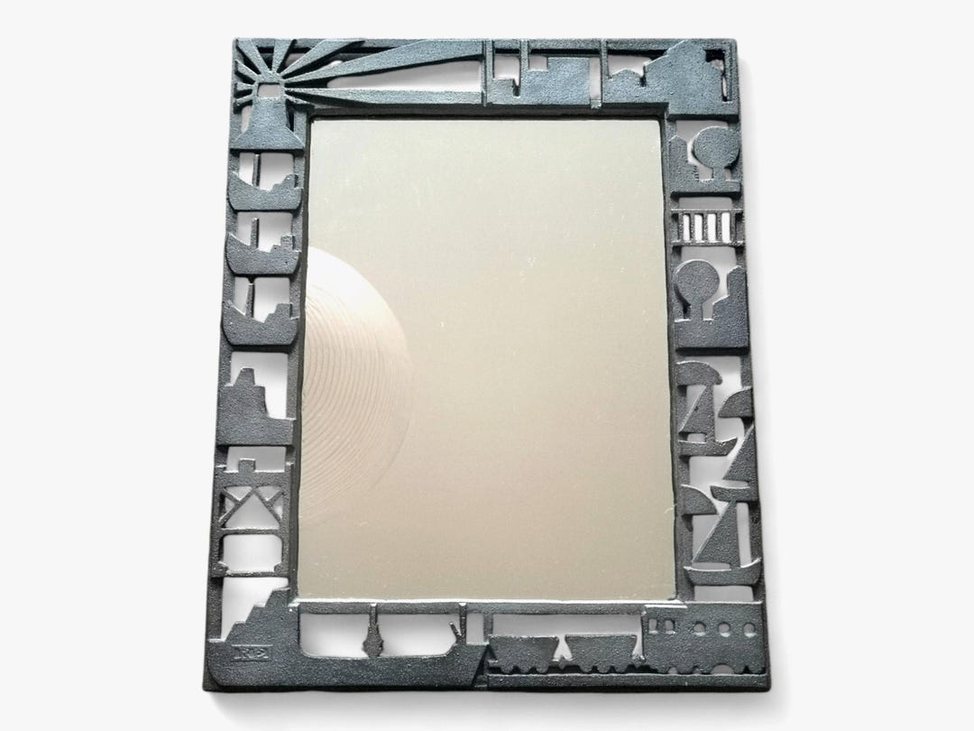 Cast Iron Mirror Rune Edström Maritime Industrial Design Sweden 1960's ...