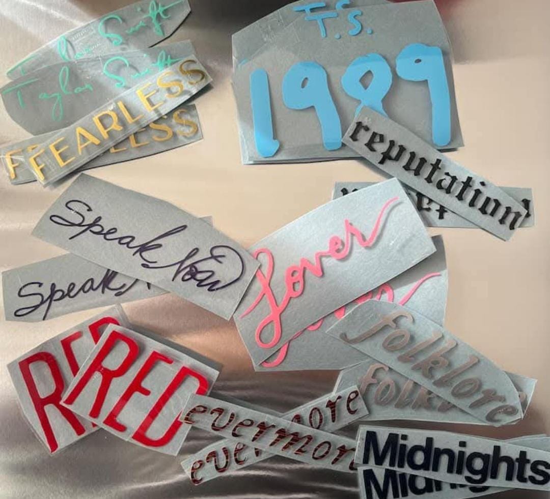 Album Name Glitter Iron-on Decals - Etsy
