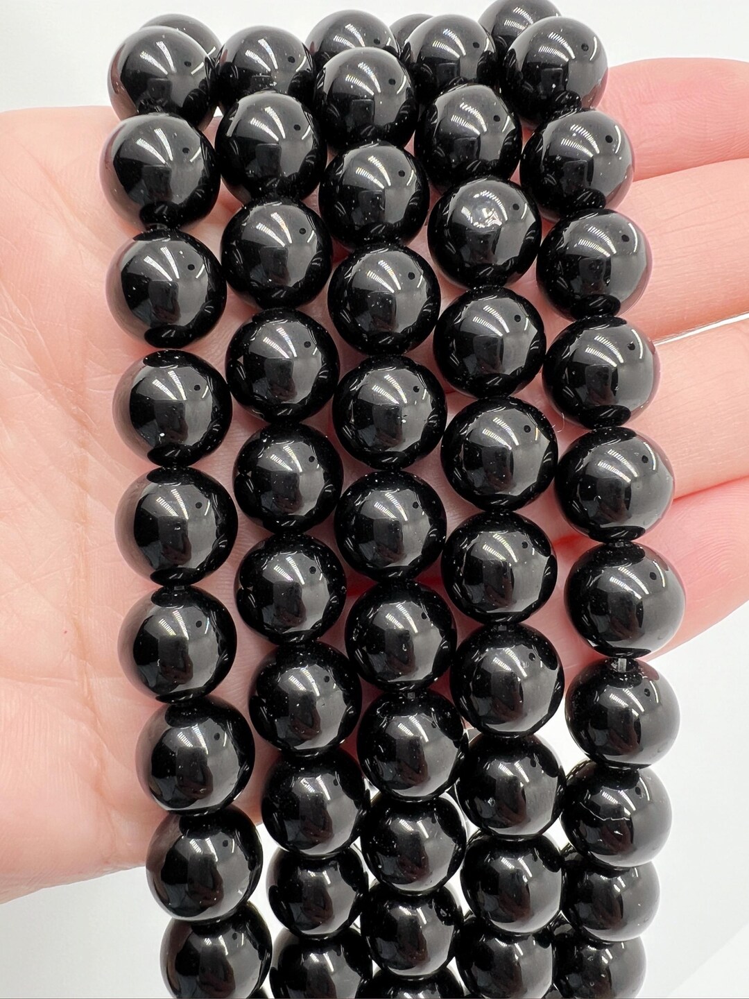 Natural Obsidian Smooth Gemstone Loose Beads, 6mm 8mm 10mm 12mm ...