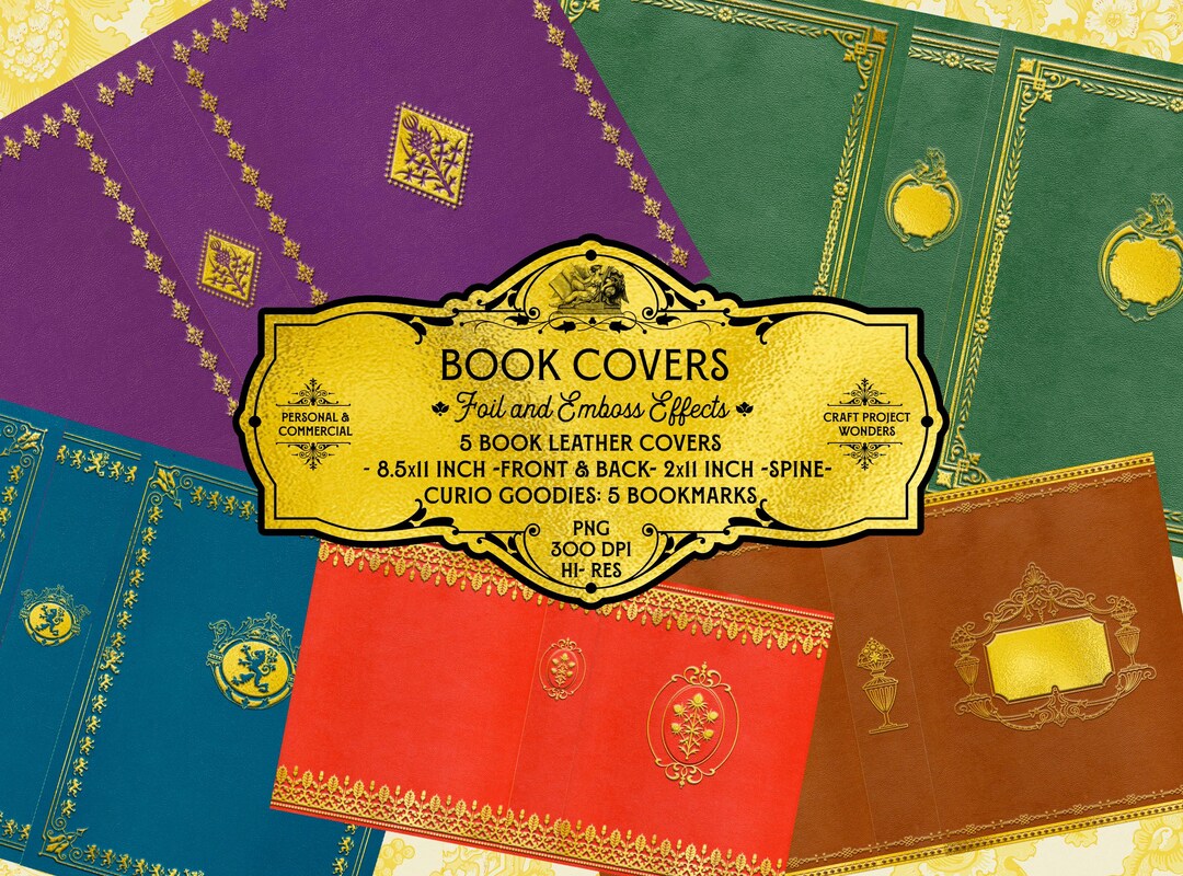 Ornate Digital Book Covers, Printable Gilded Book Covers, Junk Journals ...