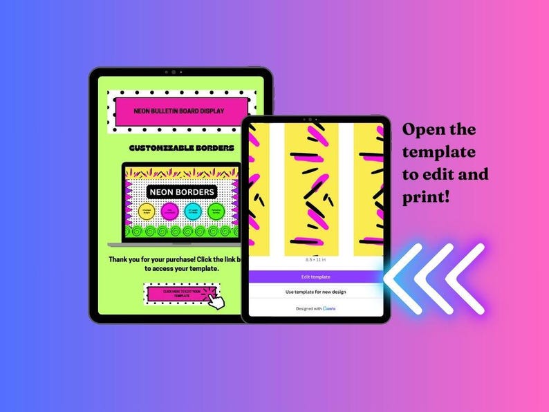 Neon Bulletin Board Display - Etsy