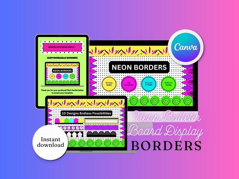 Neon Bulletin Board Display - Etsy