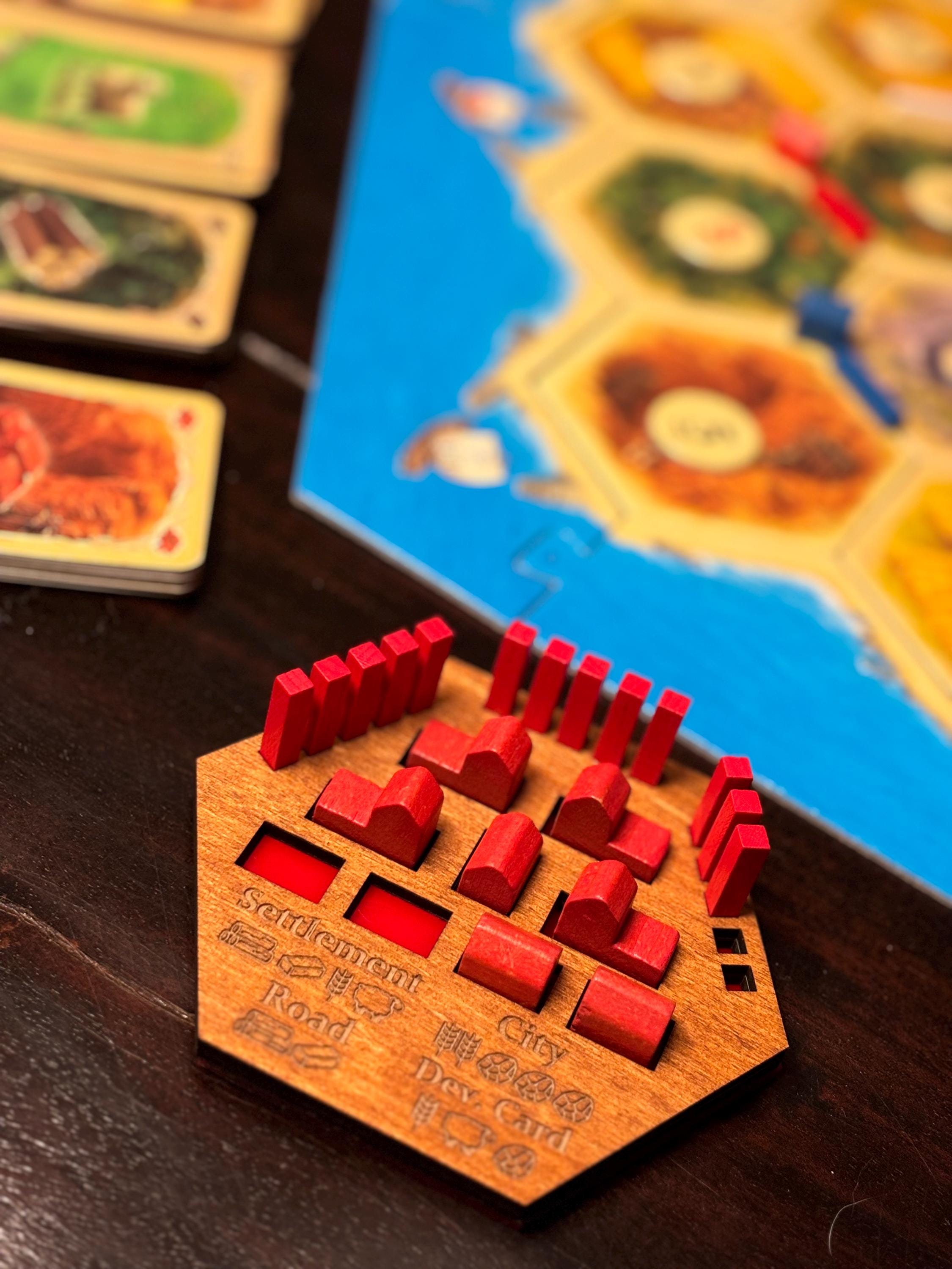 Catan Organizer Gift Settlers of Catan Piece Holder Acrylic and Wood ...