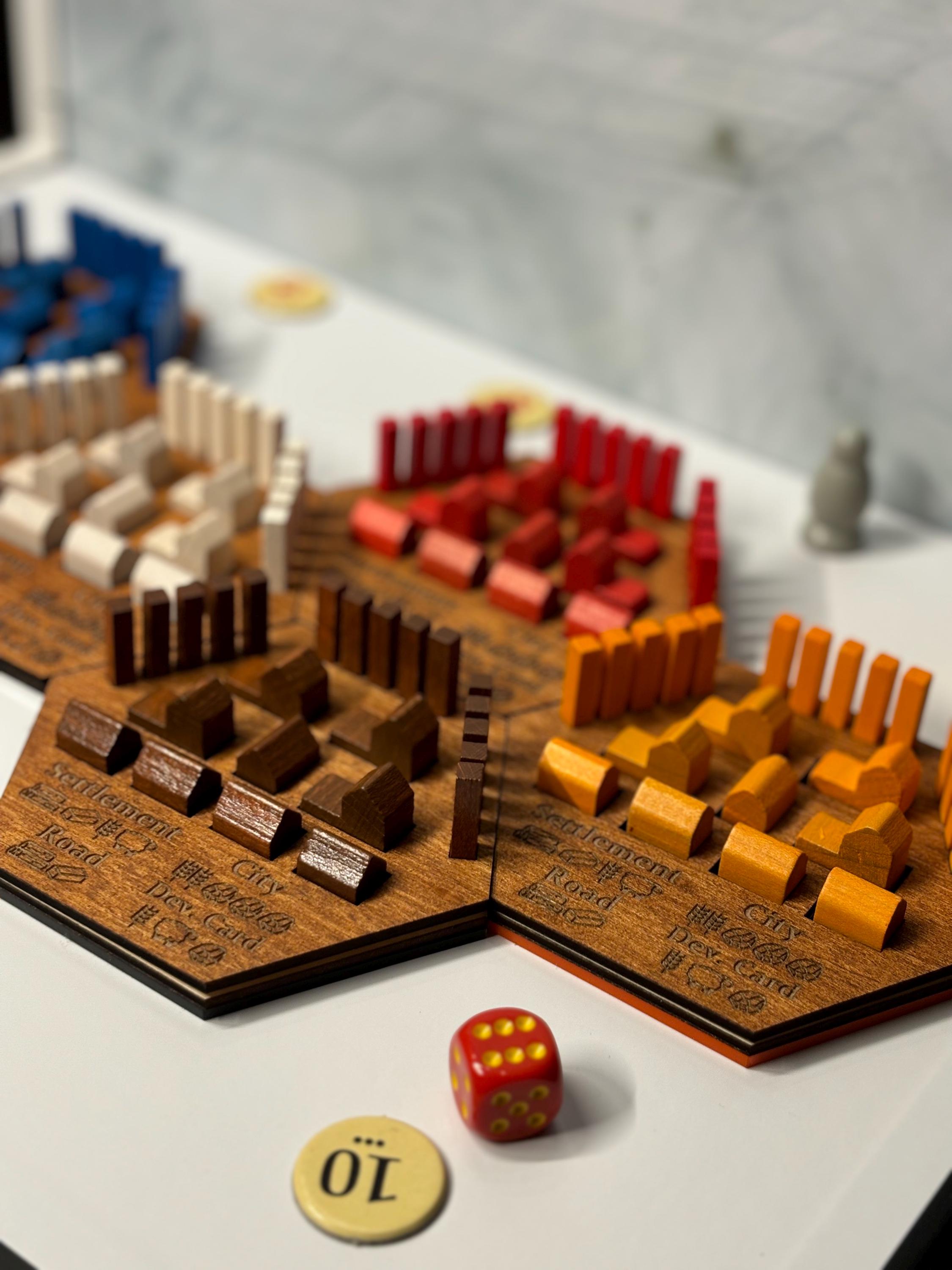 Catan Organizer Gift Settlers of Catan Piece Holder Acrylic and Wood ...