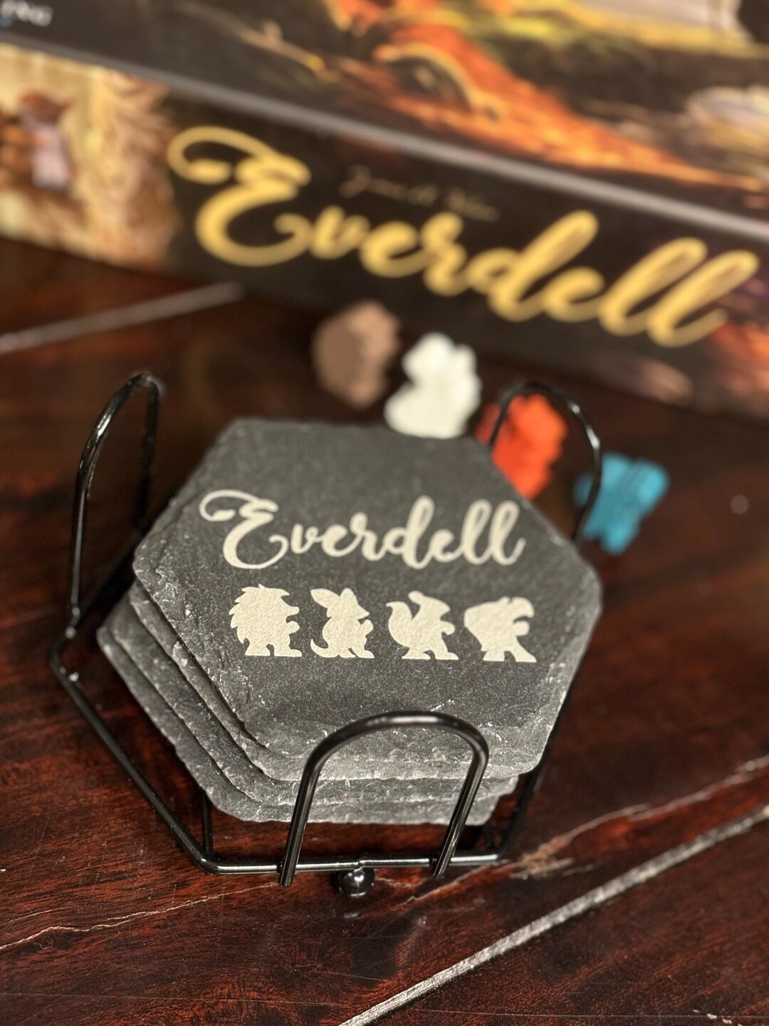 Slate Everdell Coasters Set Board Game Accessory Board Game Coaster ...