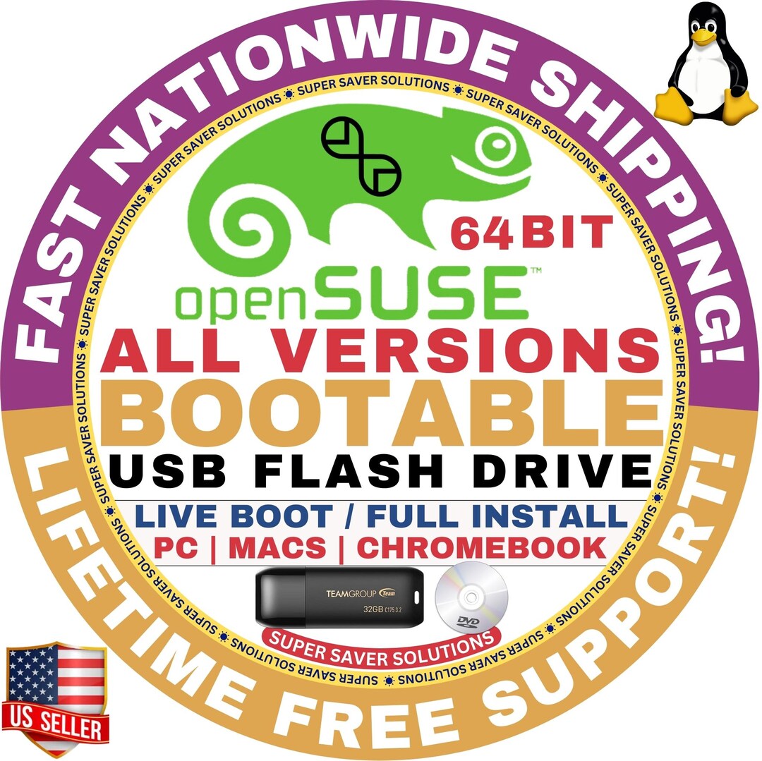 Opensuse Linux OS Bootable USB/DVD Tumbleweed, Leap, Leap Micro ...