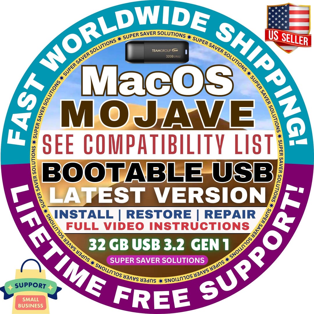Mac OS MOJAVE Bootable Usb | 32gb Flash Drive | Install, Repair ...