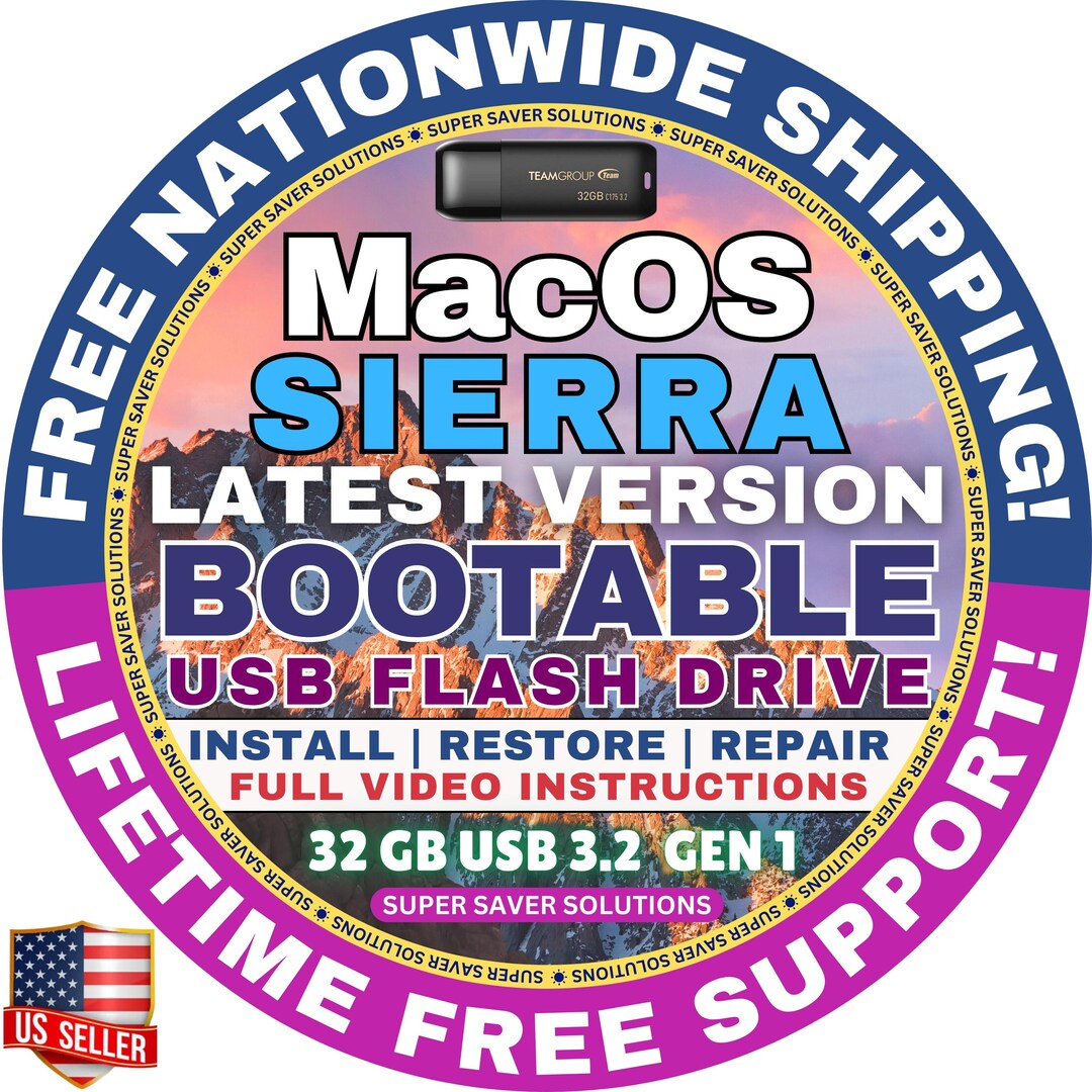 Macos SIERRA Repair Bootable Usb 32gb Flash Drive Install, Restore ...