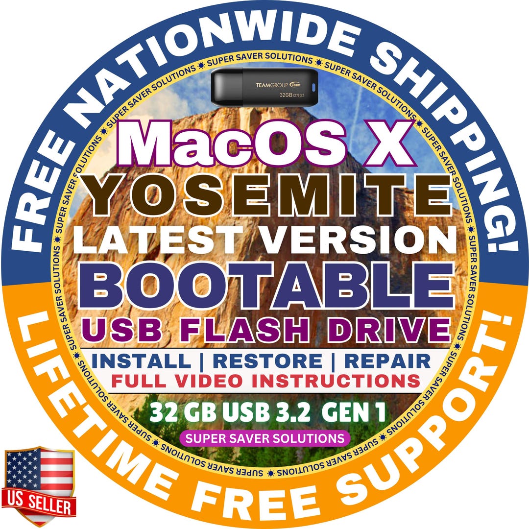 Mac OS YOSEMITE Bootable USB 32gb Flash Drive Install, Repair, Restore ...