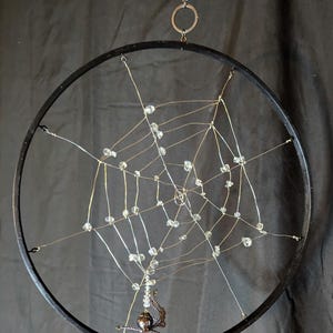 Wire and Crystal Spider Web Suncatcher - Etsy