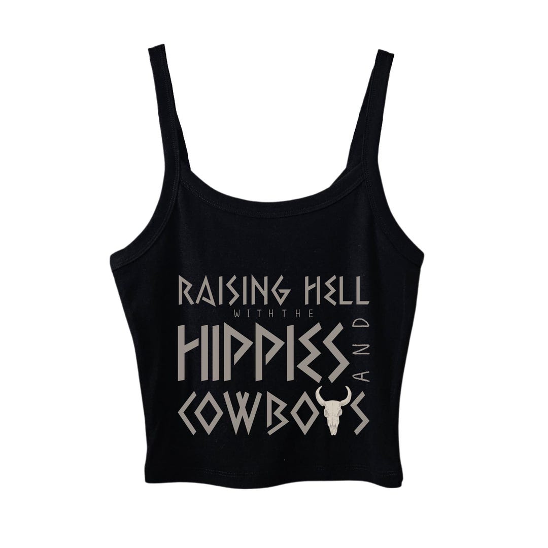 Vintage Crop Tank, Country Raising Hell Shirt, Western Crop Top, Rodeo ...
