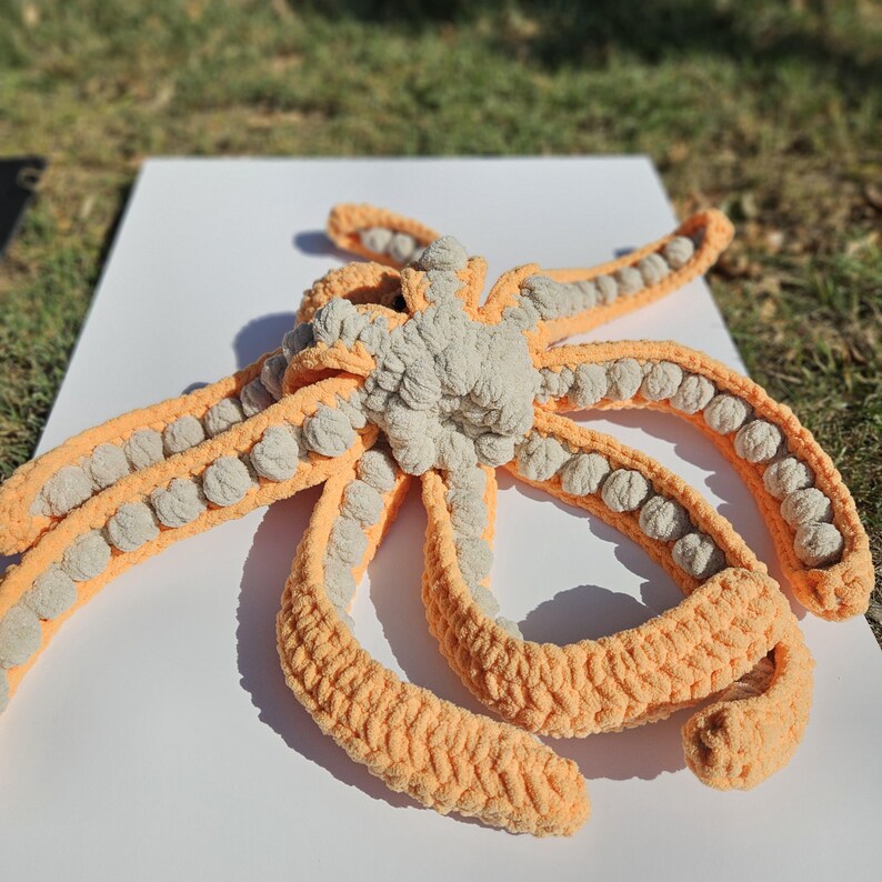 Handmade Crochet Octopus Amigurumi / Plushie Figure Orange and Beige ...
