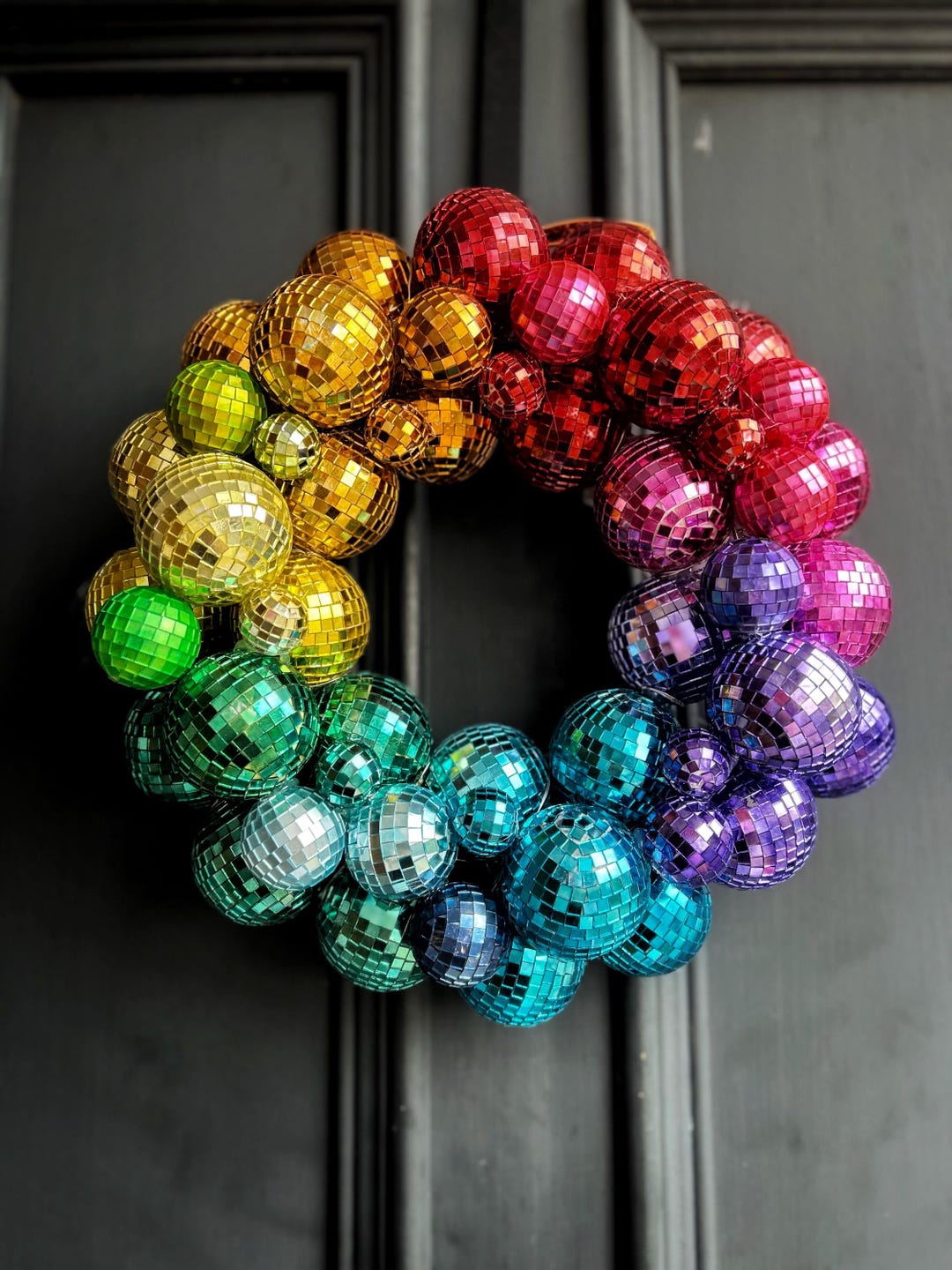 Disco Ball Wreath | Any Colour | Made With Glitter Balls. - Etsy