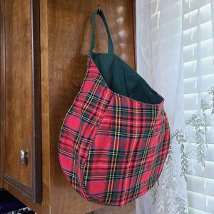 Pod Bag-hanging Storage-red Christmas Plaid- Reversible - Etsy